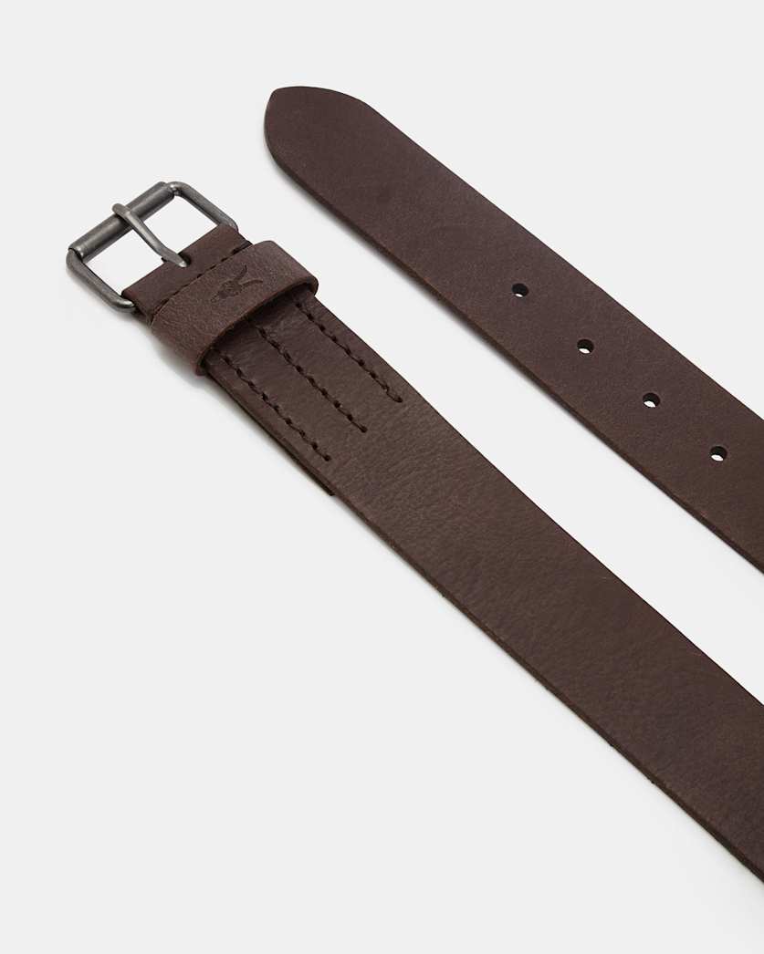 Dunston Leather Embossed Belt Brown | ALLSAINTS US